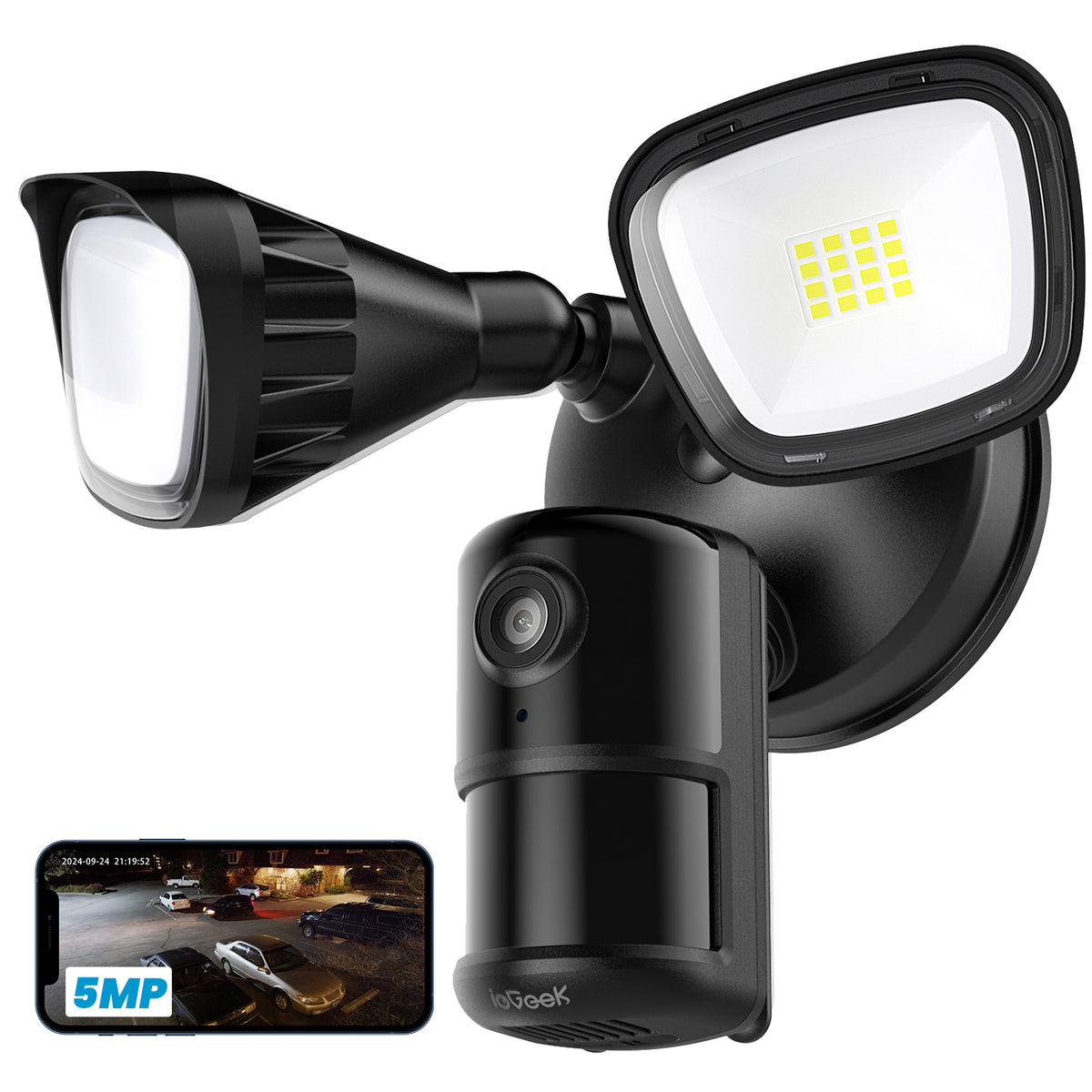 ieGeek ZY-E2- 5MP Floodlight Camera with Dual Band WiFi & 150° PIR ...